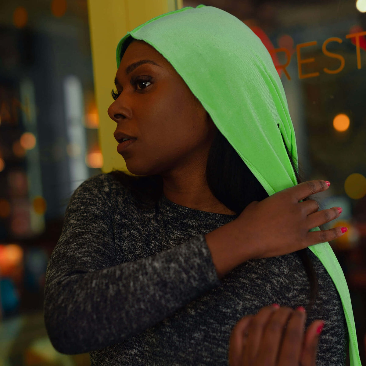 Neon Green Velvet Durag – Taelor Boutique