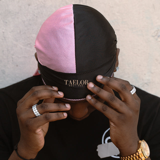 Pink & Black Two Tone Silky Durag – Taelor Boutique