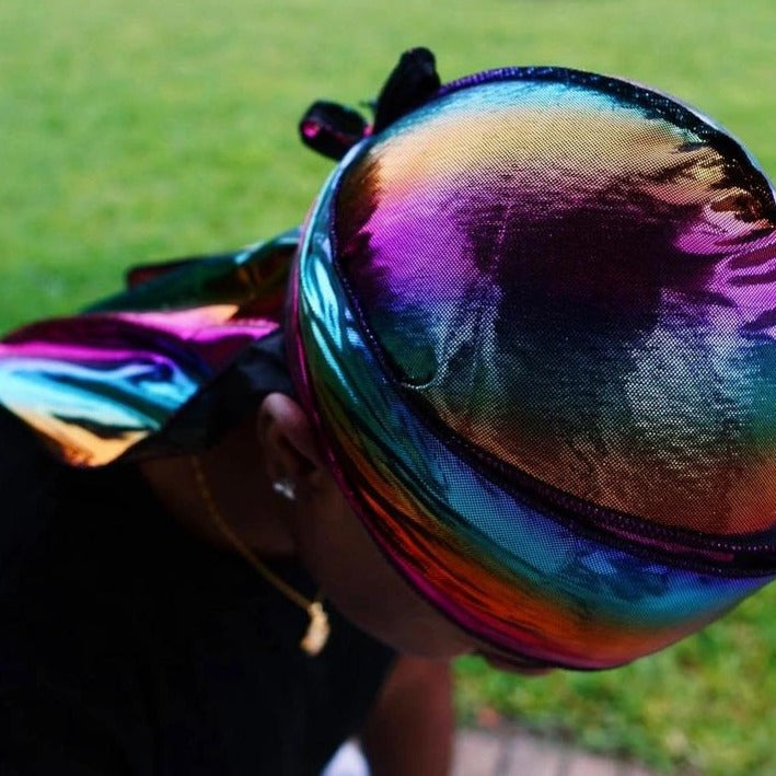Multicolour #5 Shiny Silk Durag – Taelor Boutique