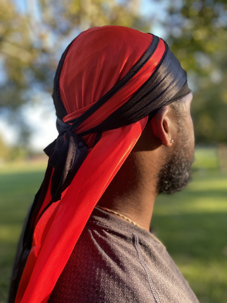 Red & Black Two Tone Silky Durag – Taelor Boutique