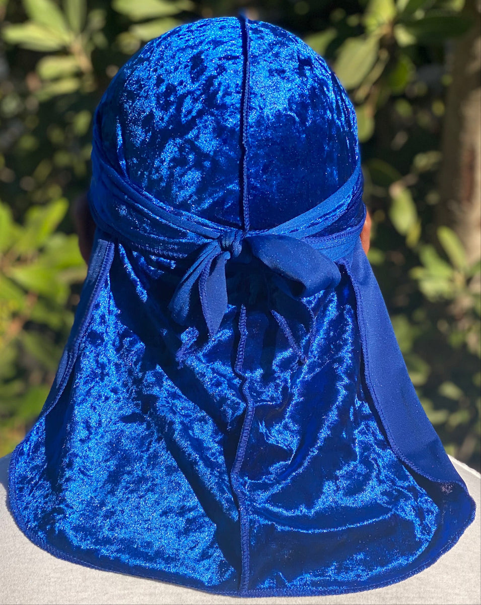 Blue Luxury Velvet Durag – Taelor Boutique