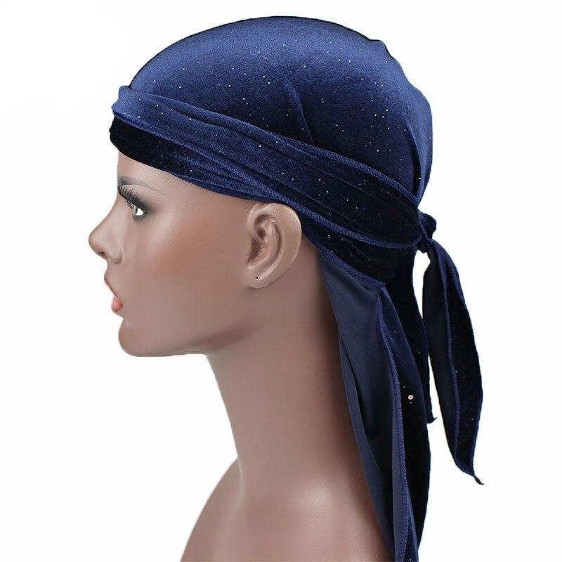 Navy Blue Luxury Shiny Velvet Durag – Taelor Boutique