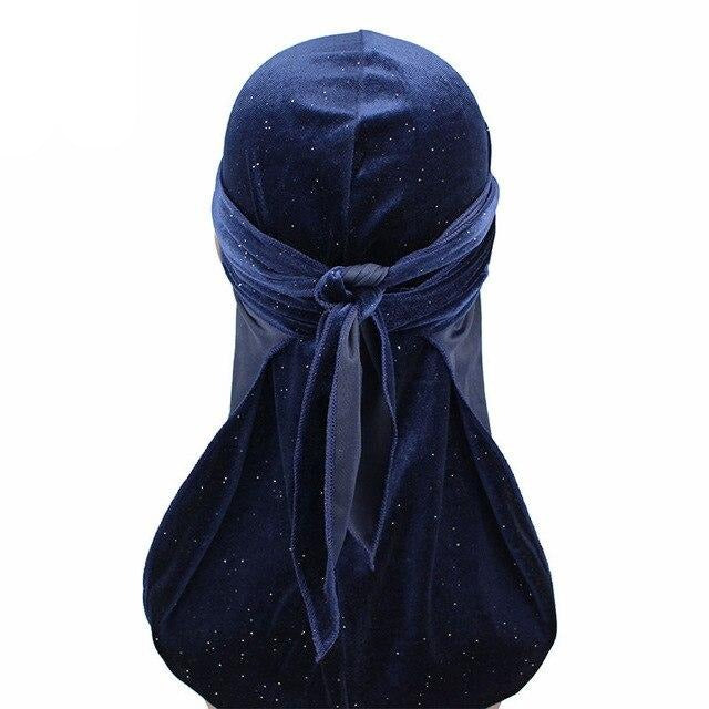 Navy Blue Luxury Shiny Velvet Durag – Taelor Boutique