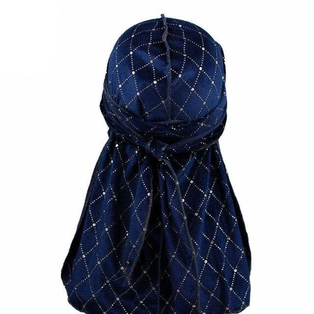 Navy Blue Luxury Sparkly Velvet Durag – Taelor Boutique