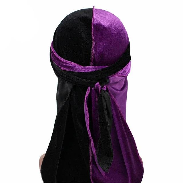 Purple & Black Two Tone Velvet Durag – Taelor Boutique